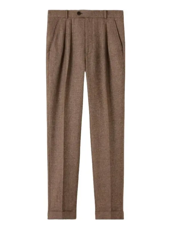 Loro Piana Stafford Tapered Double-pleat Pants - Crowfield Brown
