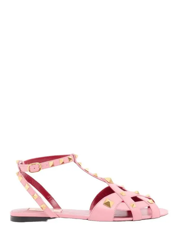 Valentino Garavani Studded Leather Sandals - Pink