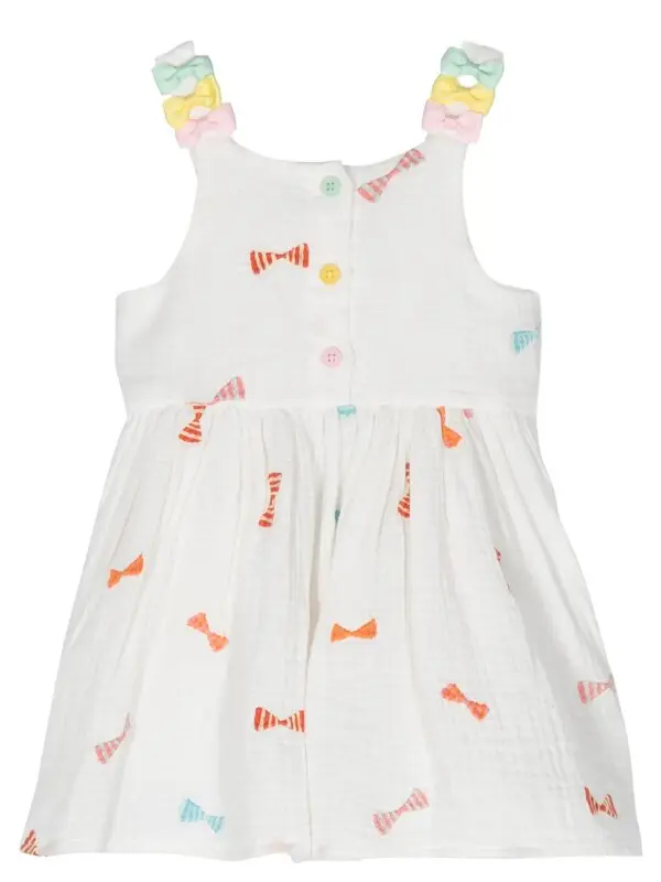 Stella McCartney Sleeveless Bow Print Dress - White