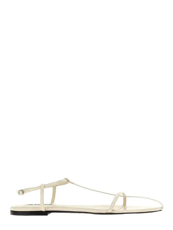 JIL SANDER Caged Leather Sandals - Nude