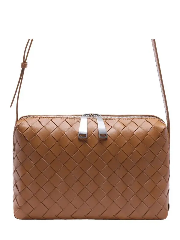 Bottega Veneta Woven Leather Shoulder Bag - Brown