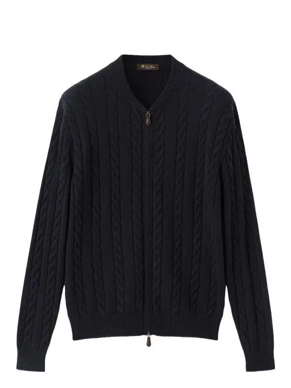 Loro Piana Cedar Bomber Cardigan - Blue Navy