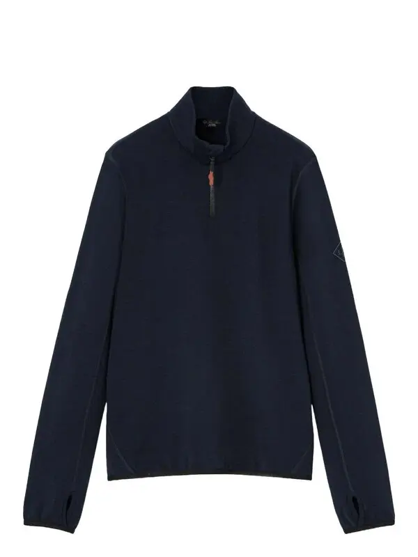 Loro Piana Beaver Creek Half-zip Pullover - Navy Blue