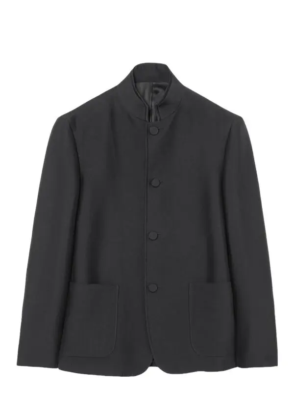Loro Piana Spagna Jacket With Stand Collar - Black