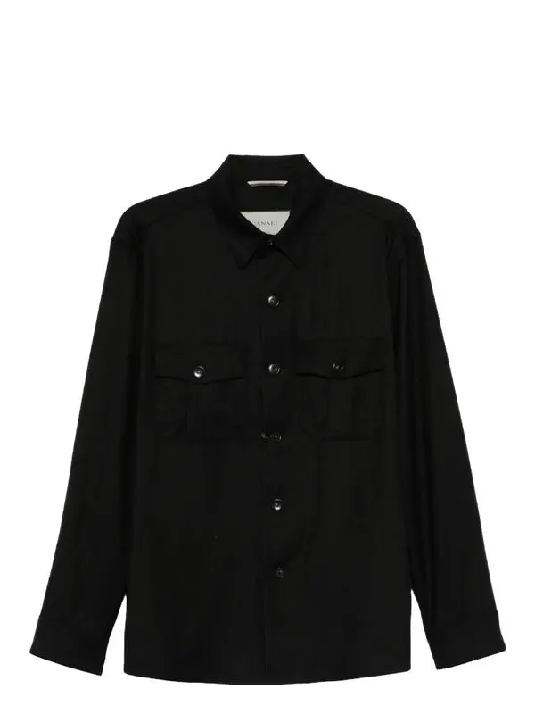 Canali Long-sleeved Casual Jacket - Black