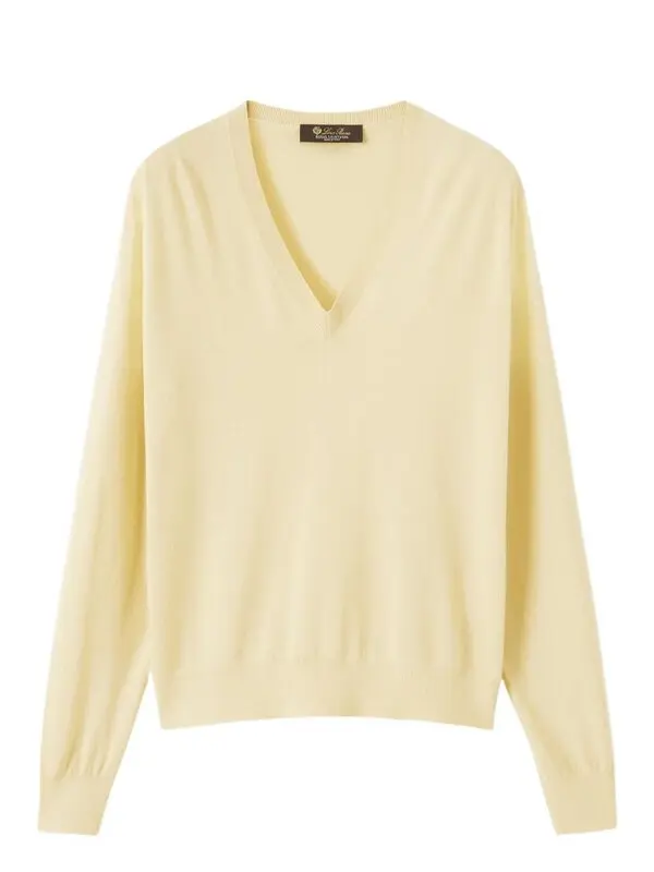 Loro Piana Royal Lightness V-neck Sweater - Nude
