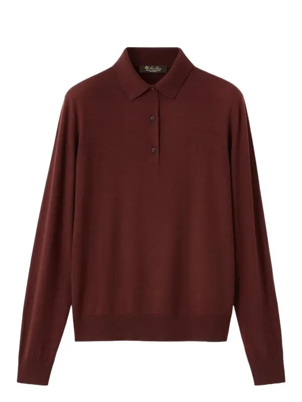 Loro Piana Long Sleeve Polo Shirt - Brown