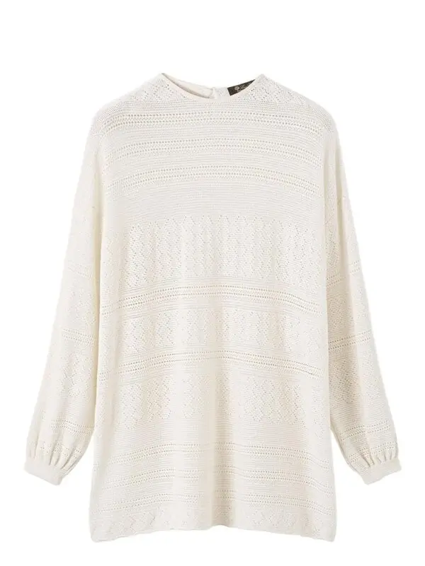 Loro Piana Royal Lightweight Longline Sweater - White