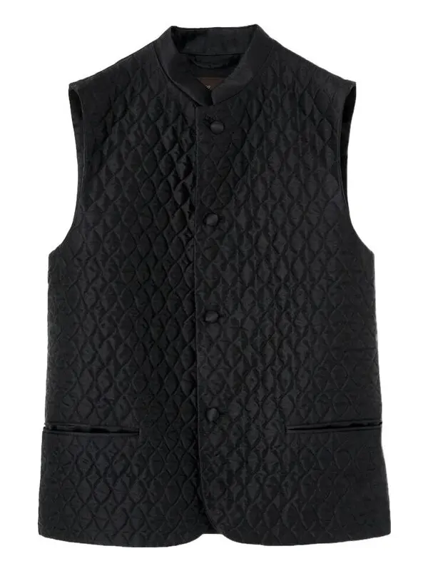 Loro Piana Windsor Quilted Vest - Black