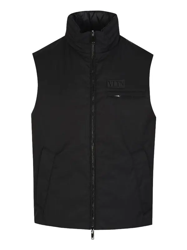 Valentino Garavani Zip-up High Neck Reversible Jacket - Black