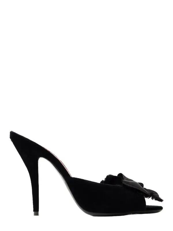 Valentino Garavani Velvet Open-toe High-heeled Sandals With Bow Detailing - Black