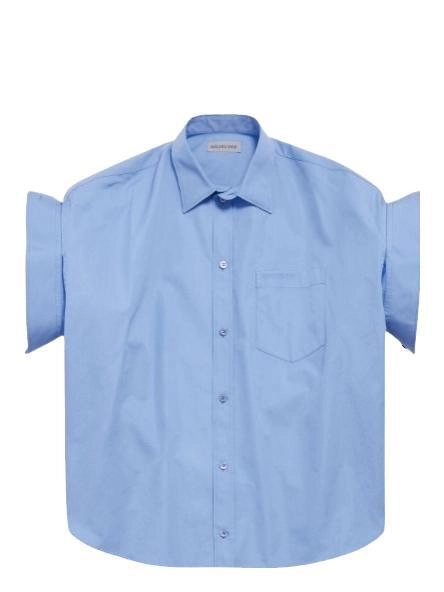 Balenciaga Tucked Sleeve Shirt - Light Blue