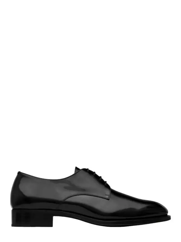 Saint Laurent Adrien Almond Toe Lace-up Shoes - Black