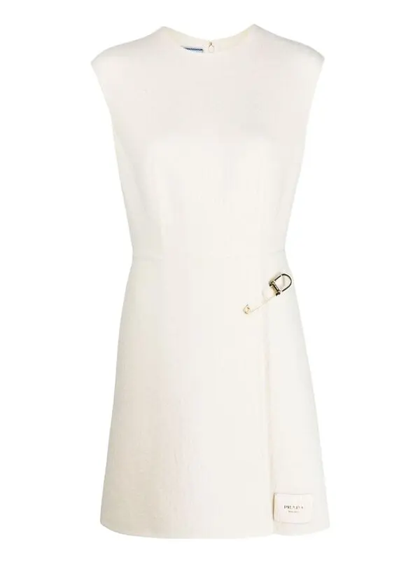 Prada Washed Twill Mini Dress - Ivory