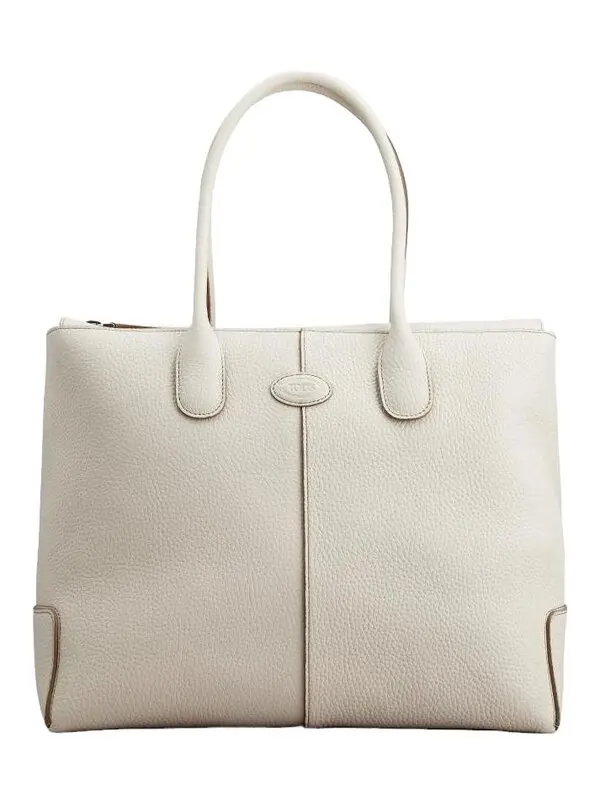 TOD'S Di Logo Stamp Large Tote Bag - Nude