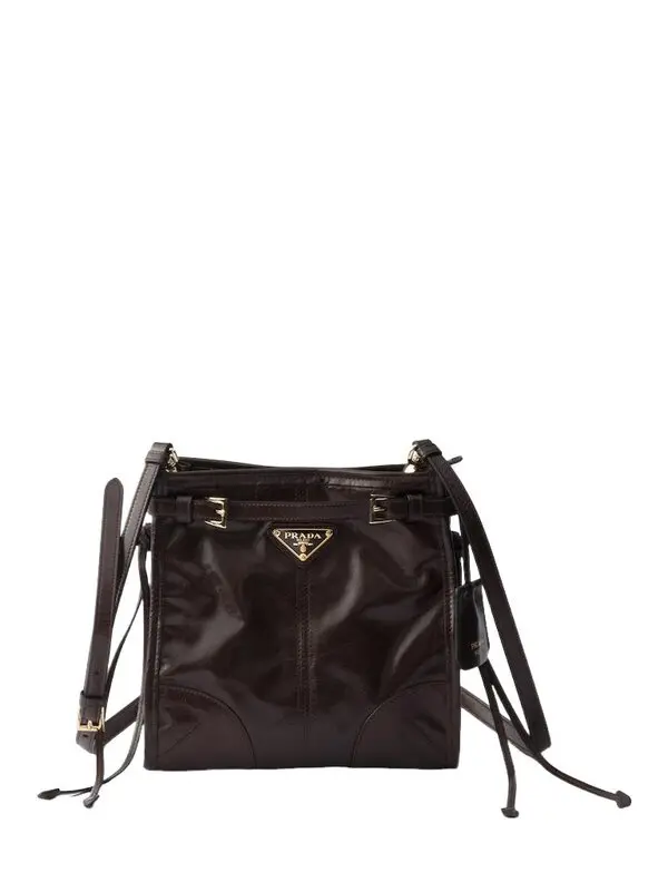 Prada Bonnie Leather Mini Shoulder Bag - Dark Brown