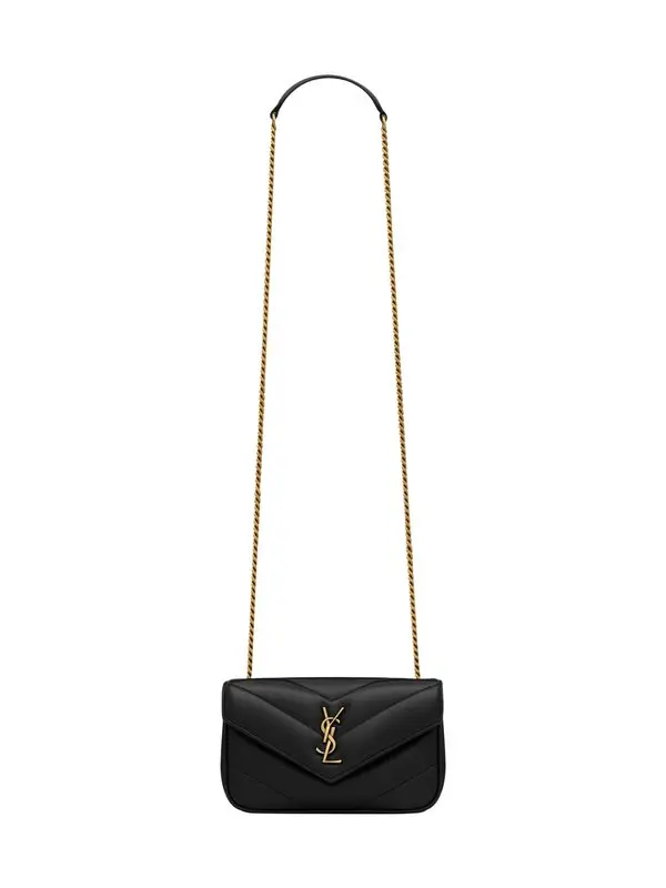 Saint Laurent Loulou Mini Bag In Lambskin - Black