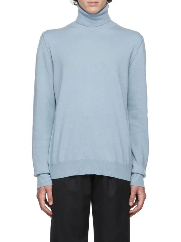 MAISON MARGIELA Cashmere Ribbed Roll Neck Jumper - Blue
