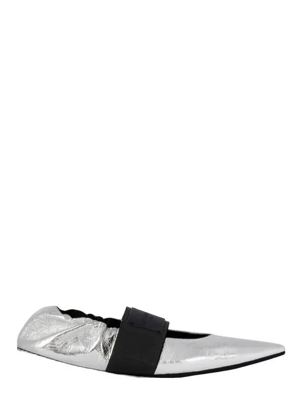 Givenchy Crush Ballerinas In Metallic Leather - Silver