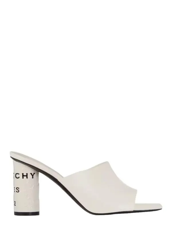 Givenchy Leather Tape Heeled Mules - Ivory