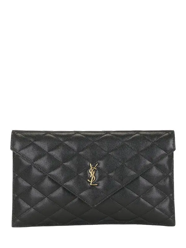 Saint Laurent Grain De Poudre Matelasse Pouch - Nero