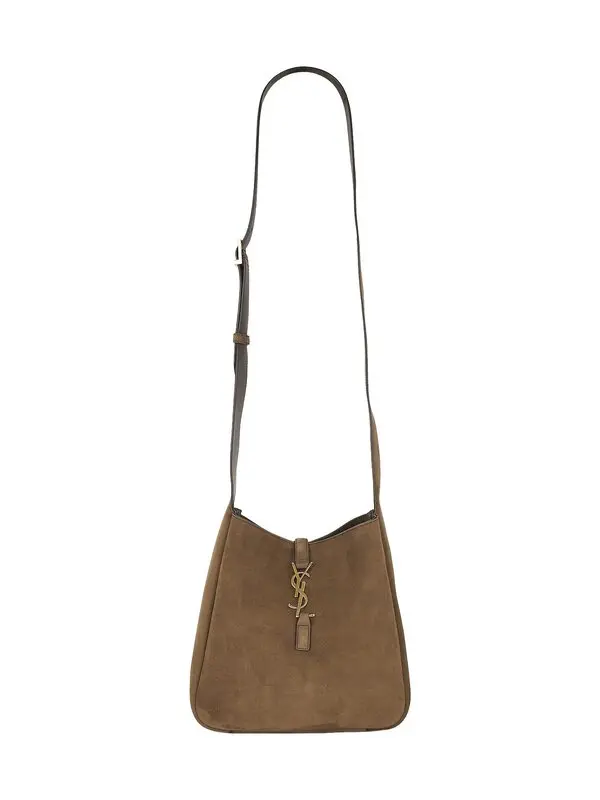 Saint Laurent Le 5 A 7 Supple Crossbody Bag In Suede - Light Musk