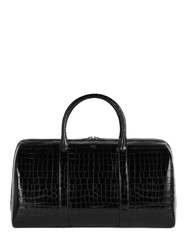 TOTEME Croc-embossed Leather Weekender - Black