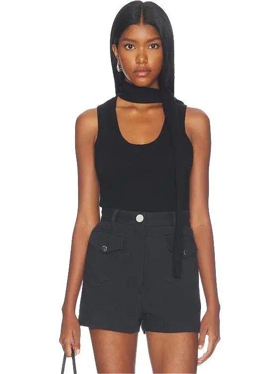 Matthew Bruch Scarf Tank Top - Black