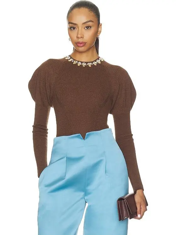 Ulla Johnson Embellished Wool Bodysuit - Clove