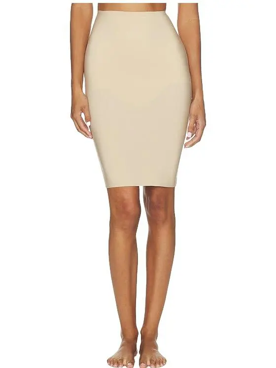 Commando Zone High Waisted Half Slip Skirt - Beige