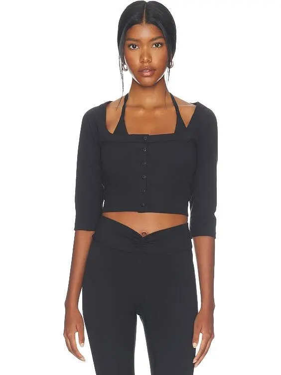 437 Cropped Cardigan - Black
