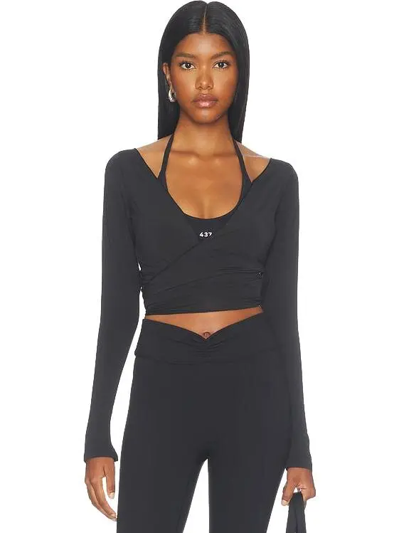 437 The Ballet Wrap Top - Black