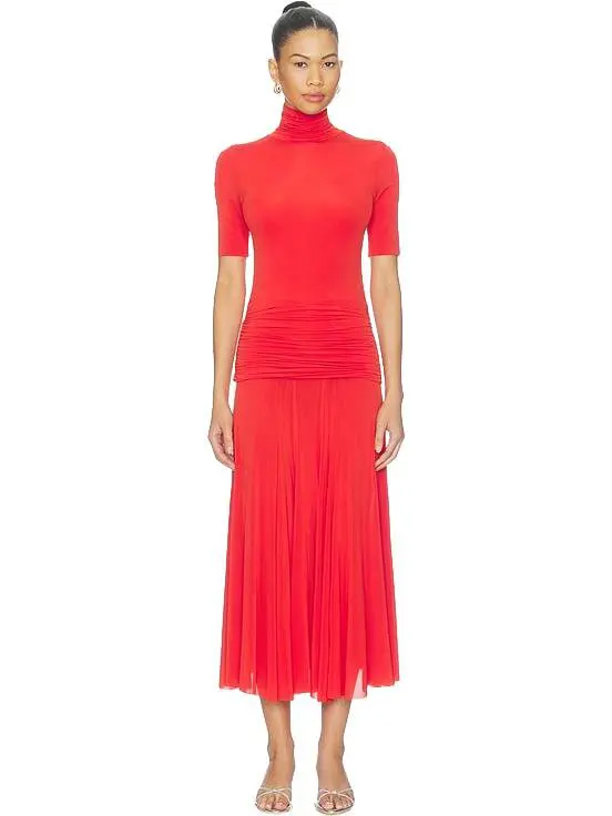 FRANÃ§OISE Red Viscose Dress - Ferrari