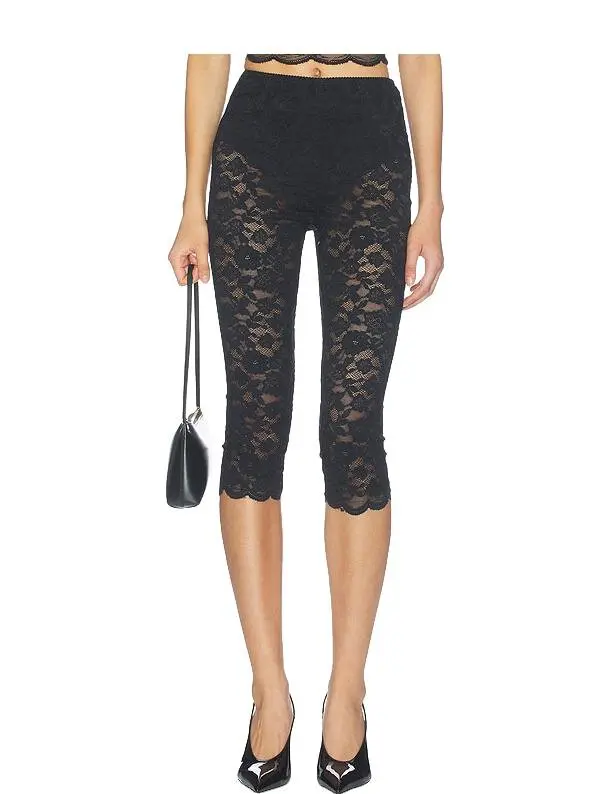 Nbd Lace Capri Leggings - Black