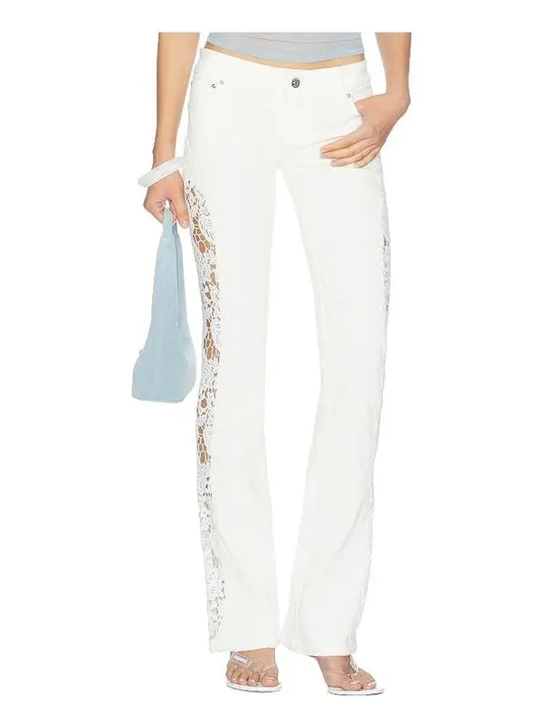 JADED LONDON Cooper Jeans With Lace Appliqu - White