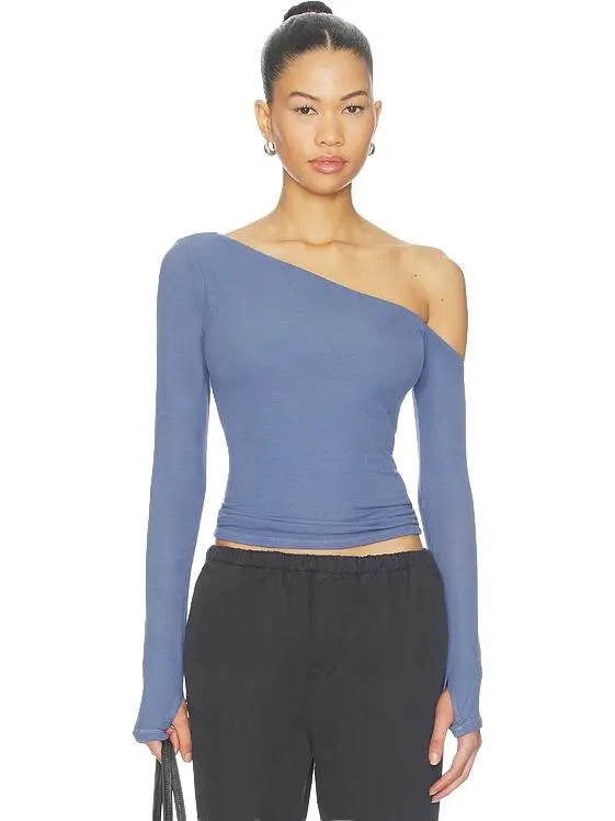 Michael Lauren Cold Shoulder Long Sleeve Top - Blue Lilac
