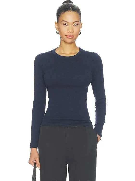LESET Nando Slim Fit Long Sleeve Top - Midnightmelange