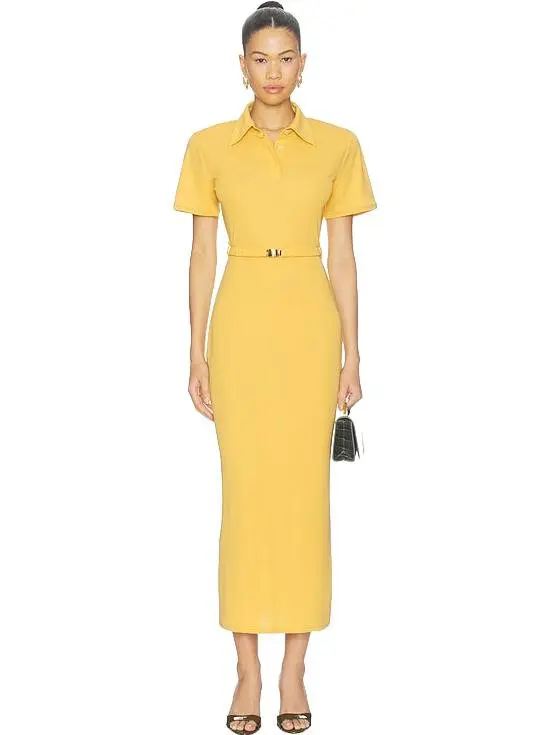 ROWEN ROSE Jersey Polo Dress - Mustard
