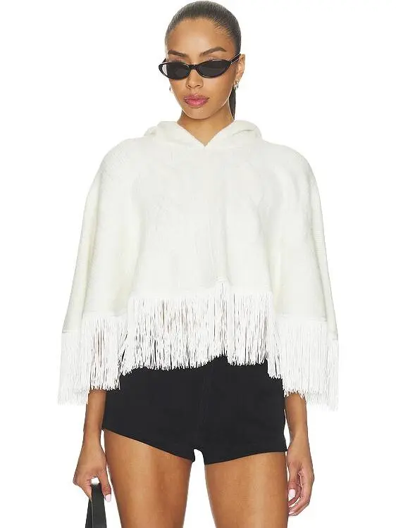 UNDERSTATED LEATHER Whistle Poncho - Angora