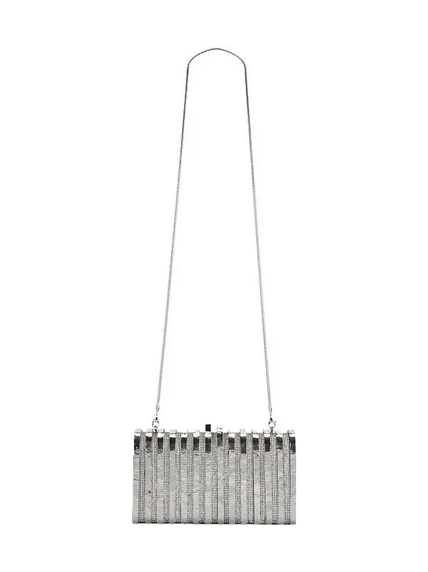 Emm Kuo Metallic Embellished Clutch - Silver