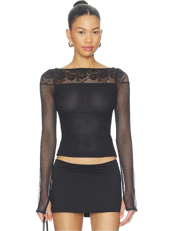 Free People Night Mode Layering Top - Black