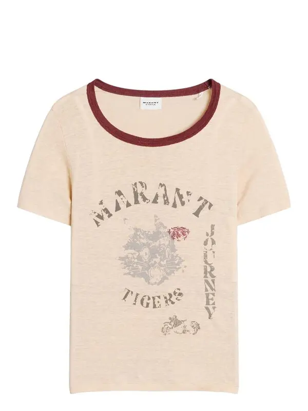 Isabel Marant Étoile Kiliann Logo T-shirt - Light Beige