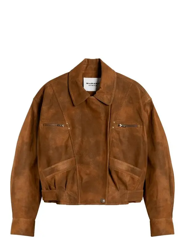 Isabel Marant Étoile Belma Faux Suede Biker Jacket - Brown