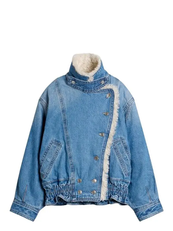 Isabel Marant Étoile Valineo Shearling-lined Denim Jacket - Blue