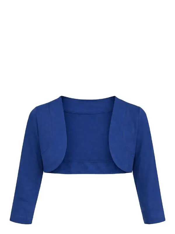 CONQUISTA Cropped Bolero With 3/4 Sleeves - Blue