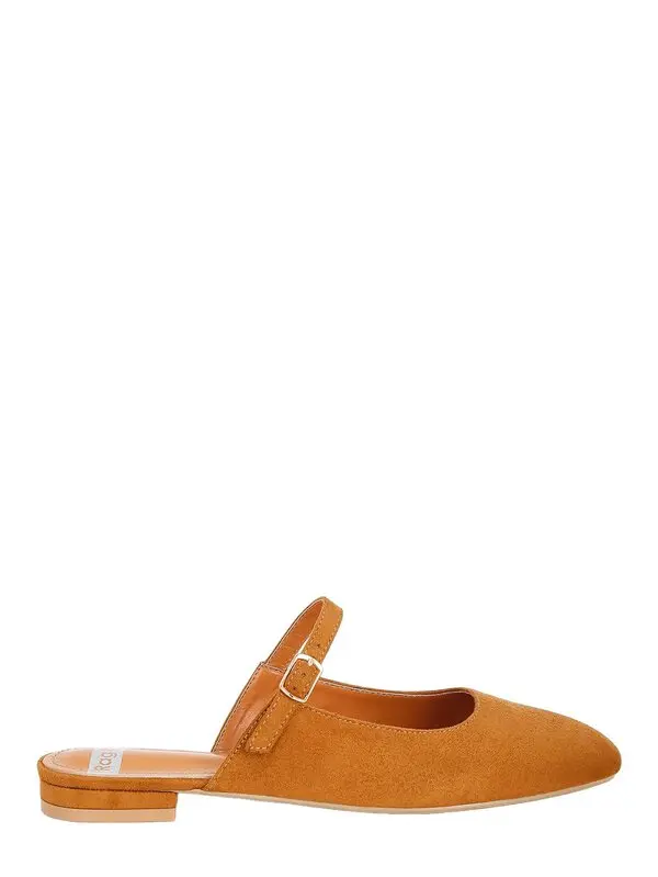 RAG & CO Buckled Suede Flats - Orange