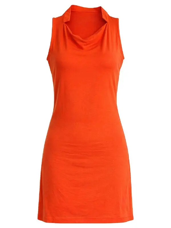 CONQUISTA Sleeveless Cowl Neck Dress - Orange