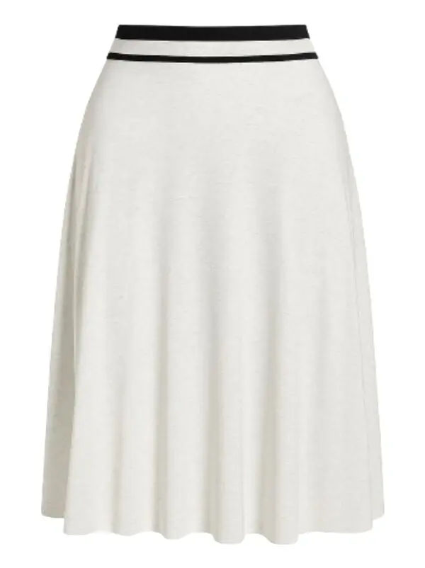 CONQUISTA A-line Skirt With Contrast Waistband - Black