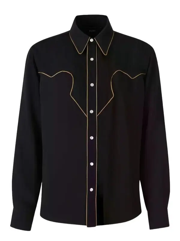 Amiri Piped Western Shirt - Black