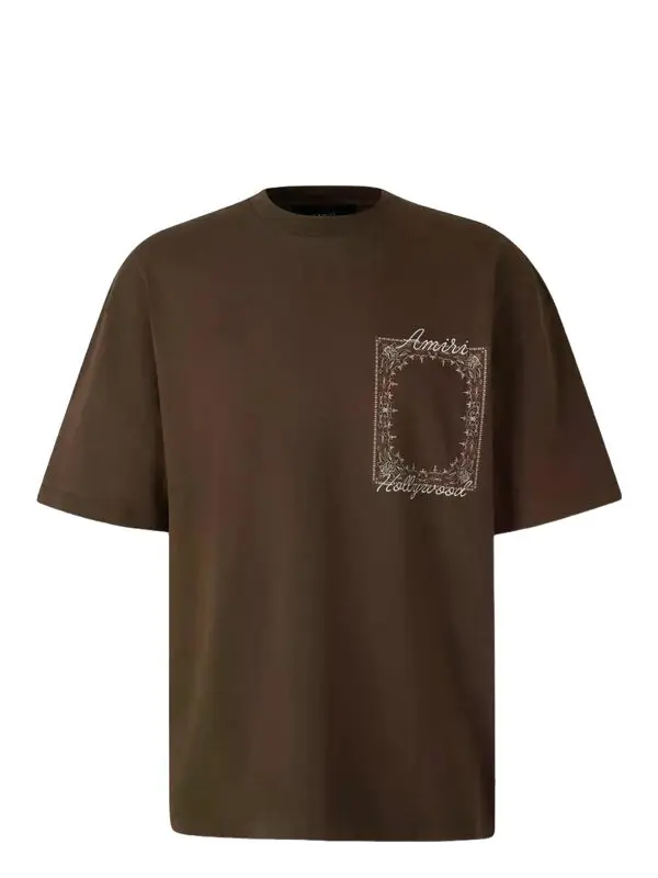 Amiri Logo-print Cotton T-shirt - Brown